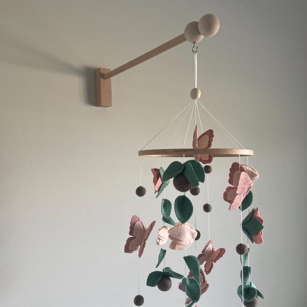 Butterfly Baby Mobile, Butterflies Crib Mobile Girl, Floral Nursery ...