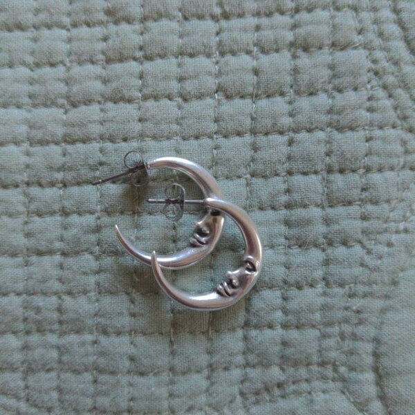 Gold Moon Hoop Earrings Bohemian Earrings Crescent Moon Jewellery Silver Moon Hoops Lunar ...