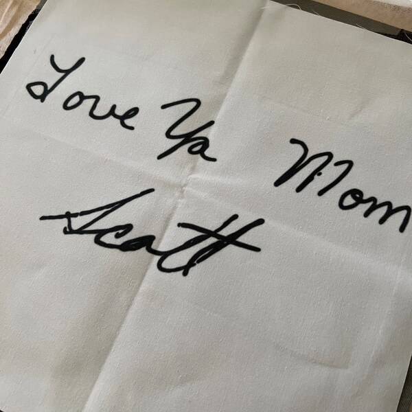 Personal Handwritten Note /signature Printed on Fabric for Quilters and ...