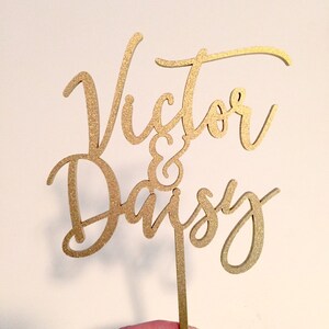 Personalized Names Wedding Cake Topper 6w Inches, Couple Custom Cake ...