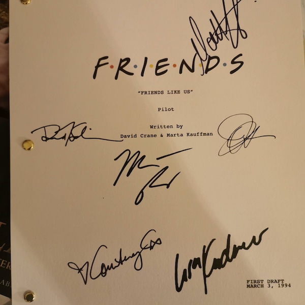 Friends TV Script Signed Autograph Screenplay Rachel Green, Ross Geller ...