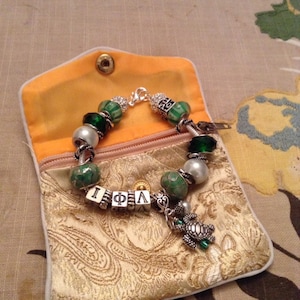 IOTA PHI LAMBDA United Sisterhood 7.5 European Style Large Hole Bead Bracelet With Turtle and ...