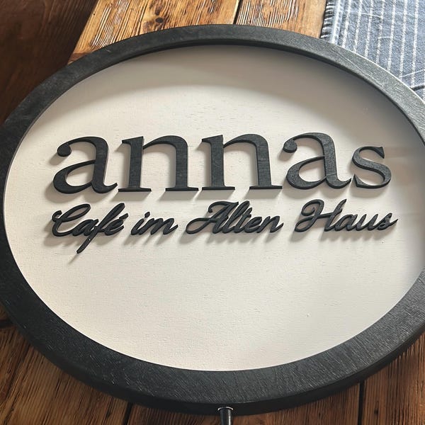 Illuminated Wooden Cafe Logo Sign: Custom LED Backlit Wood Sign - Etsy