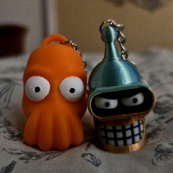 Futurama Bender Zoidberg Keychain - Etsy