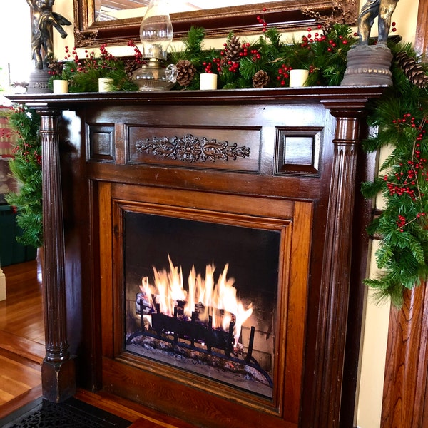 Fireplace Wall Decal: Peel and Stick Mural - Self-adhesive Vinyl - Etsy