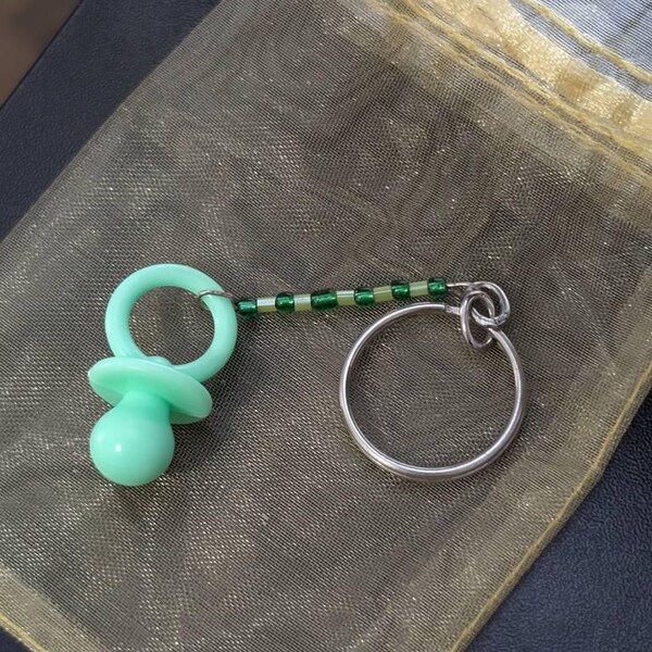 Beaded Pacifier Keychain - Etsy