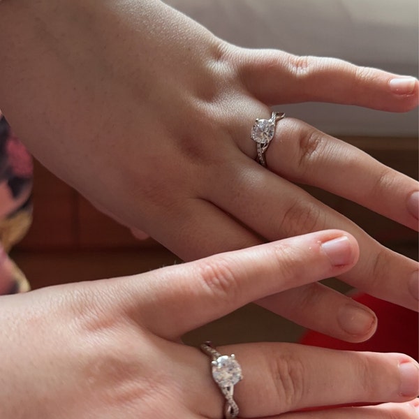 Three Stone Enhancer Wedding Ring Band, Round Moissanite Enhancer Guard Ring, Wrap Guard Band ...