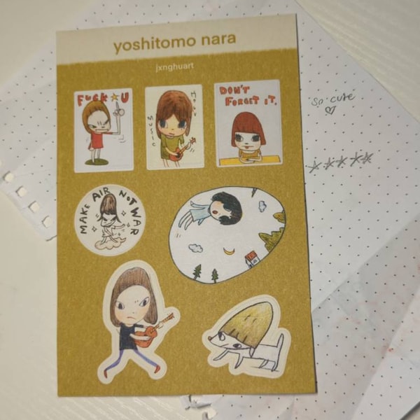 Yoshitomo Nara Sticker Sheet - for Bullet Journal, Bujo, Planner ...
