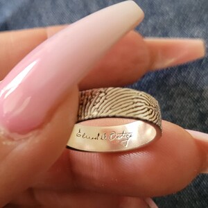 Custom Fingerprint Ring Actual Fingerprint Band - Etsy