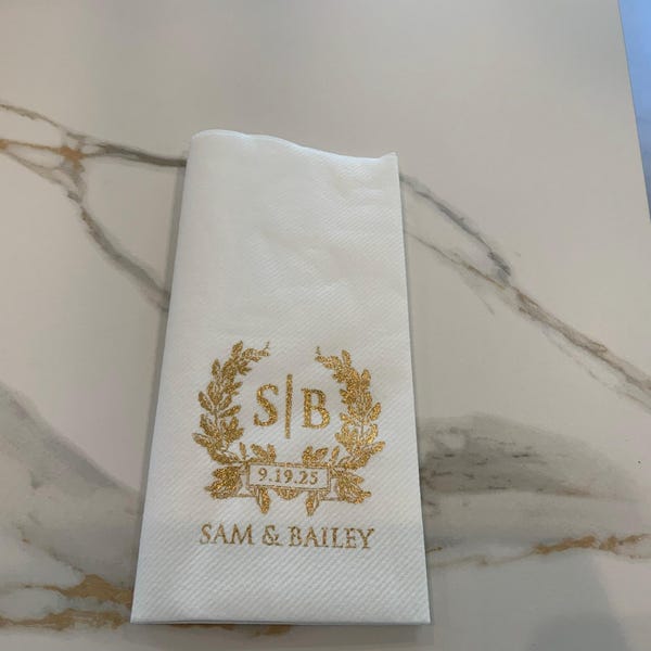 Personalized Napkin With Luxury Design for Wedding - Etsy