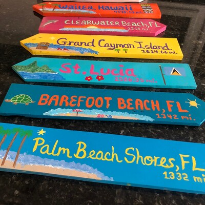 Destination Arrow Signs, Tropical Directional Arrows, Hand Made Wooden ...