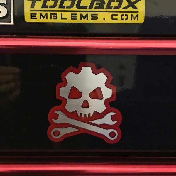 Custom Toolbox Drawer Emblems - Rock on Skeleton - Etsy