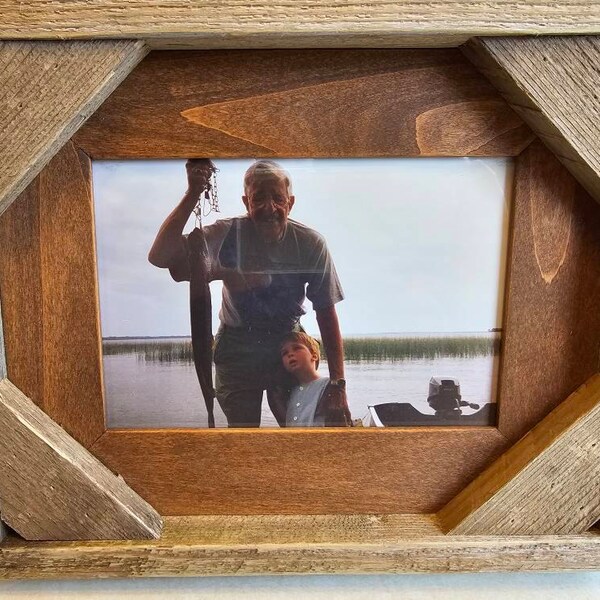 Cornerblock Frame in Rust - Farmhouse Picture Frame - Wood Picture ...
