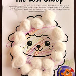 THE LOST SHEEP Cotton Craft Printable | Bible Story Activity for Kids ...