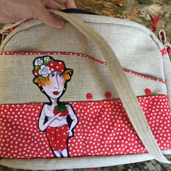 Holiday Purse , Small Bag, Multiple Pockets, Top Zipper Closure, Adj ...