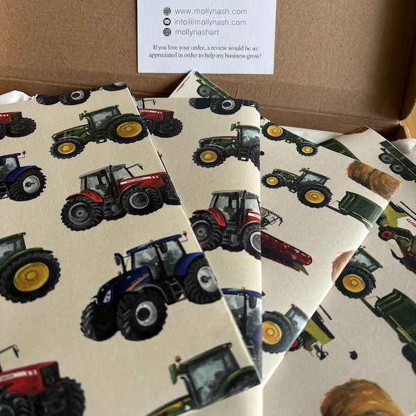 Tractor Wrapping Paper - Etsy