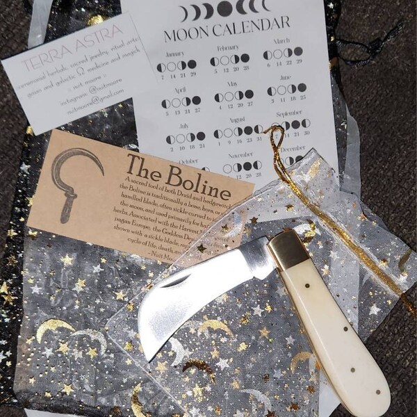 Hand BOLINE Bolline Sickle Herbalist Tool Druidic Ritual Druid ...