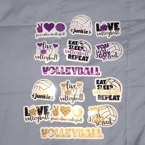 Volleyball Sticker Pack, Volleyball Water Bottle Sticker, Custom ...