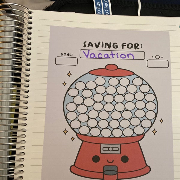 Saving Goal Tracker Printable Bullet Journal Planner Inserts Kids ...