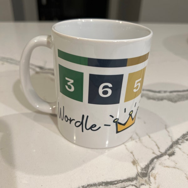 Personalized Wordle King/wordle Queen/wordle Champ/wordle Mug 11oz/15oz ...