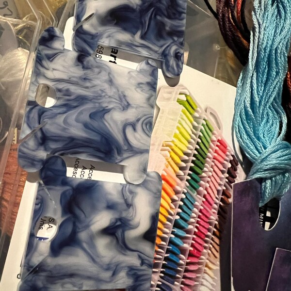 Set of 10 Acrylic Embroidery Floss Bobbin - Etsy