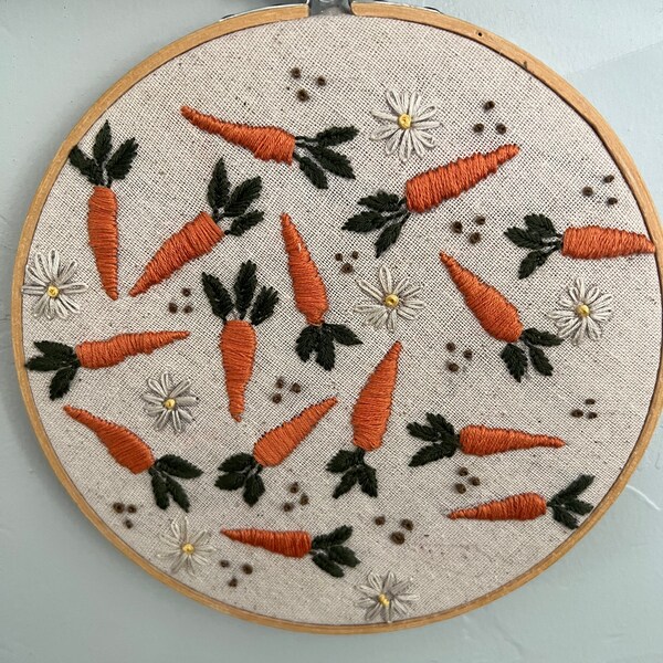 Carrot Hand Embroidery PDF Pattern | DIY Modern Hand Embroidery Pattern ...