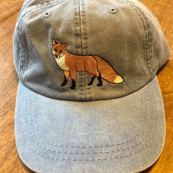 Fox Embroidered Hat, Baseball Cap, Red Fox Cap, Fox Hat, Dad Hat, Mom ...
