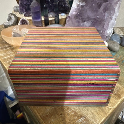 Multicoloured Mango Wood Trinket Box Jewelry Box Keepsake Box Bits and ...