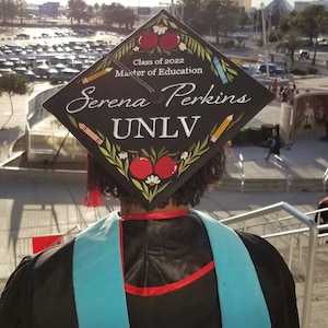 Flame Embroidered Graduation Cap Topper Grad Cap Decoration - Etsy