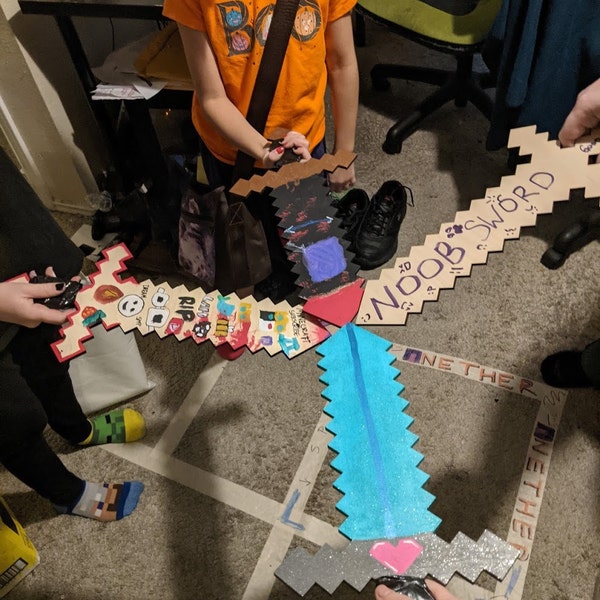 8 Bit Sword - Pixelated - Laser Cut From Wood - Etsy