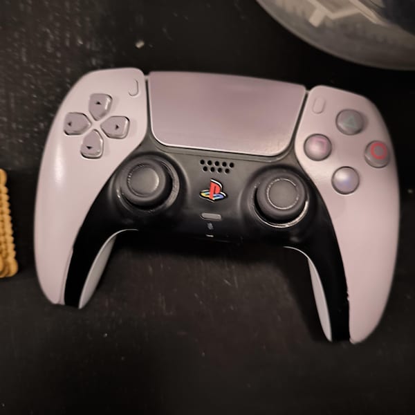 Grey Retro Playstation PS5 Skin, Classic Dark Grey Retro PS1 PS5 Slim ...