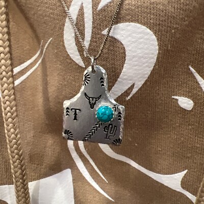 Mini Floral Tooled Cattle Tag - Etsy