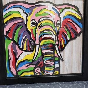 Elephant 3D Layered SVG for Cardstock/ Colorful Elephant Multilayer ...