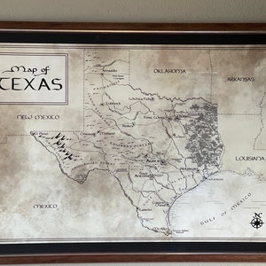 Texas Map / Tolkien Style / Free US Shipping - Etsy