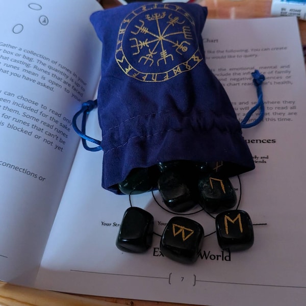 Rune Stones Gift Set Includes 21 Page Guide Book and Free Bag ...