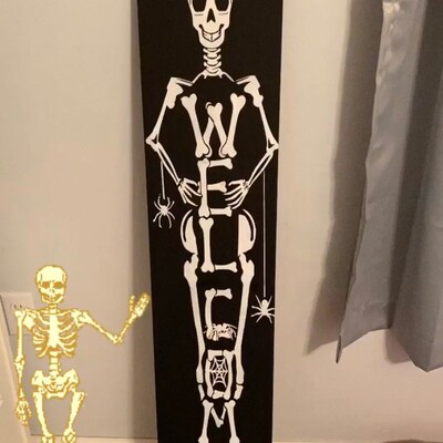 Skeleton Welcome, Welcome Sign, Fall Sign, Bones Svg, October Decor ...