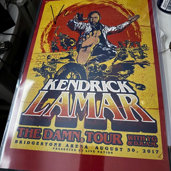 Kendrick Lamar - the Damn Tour Signed Music Poster COA AUTHENTICATED - Etsy