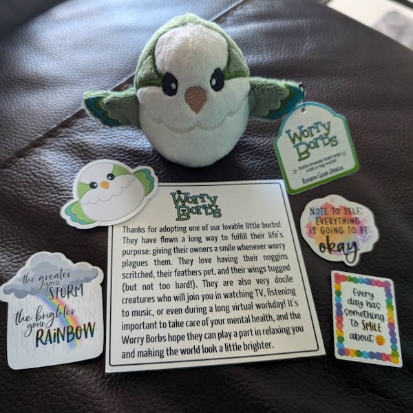 Mango the Quaker Parrot Borb Plush, Monk Parakeet, Handmade Toy, Bird ...