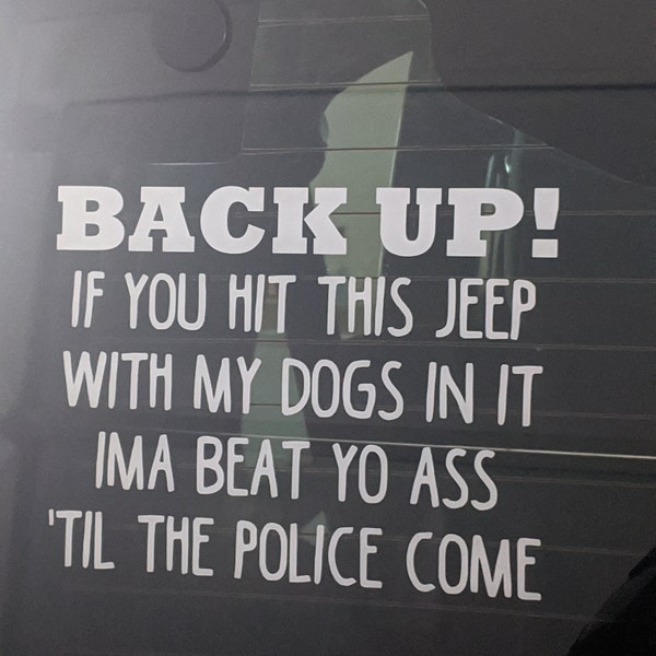 Back Up! Vinyl Sticker - Tailgating Driving - Kids Babies - Die Cut ...