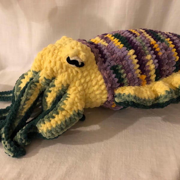 Crochet Pattern Realistic Cuttlefish-amigurumi Cuttlefish-stuffed ...