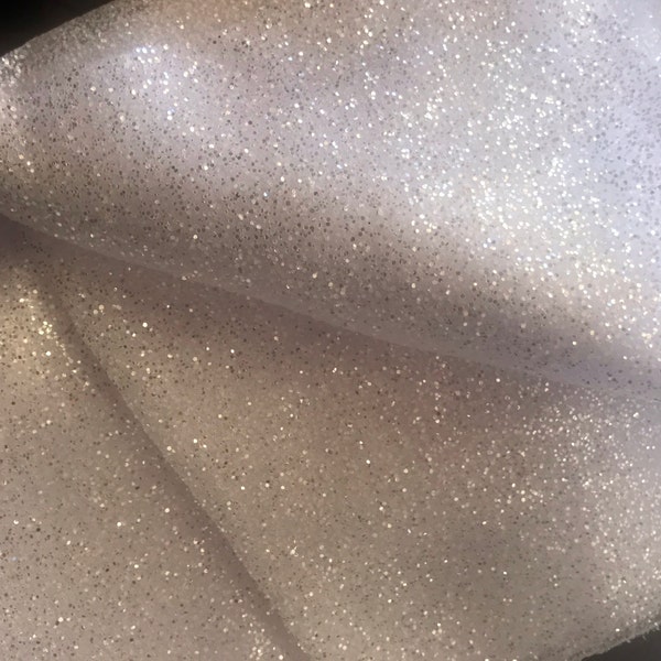 Sparkle Glitter Fabric by Yard Ivory Glued Glitter Lace Shimmer Fabric ...