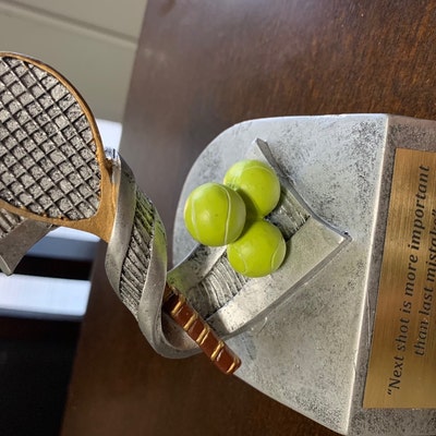 Tennis Color Tek Trophy Color Raquet and Balls Award Tennis Racket ...