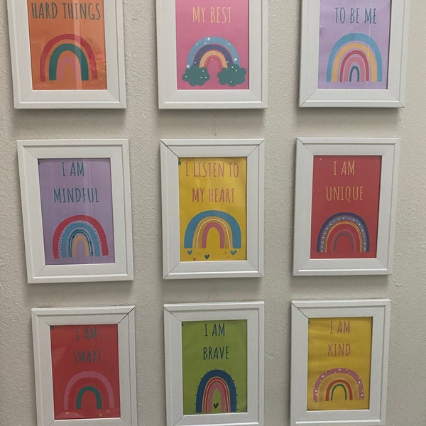 Kids Affirmation Cards - Rainbow Designs | Children's Positive ...