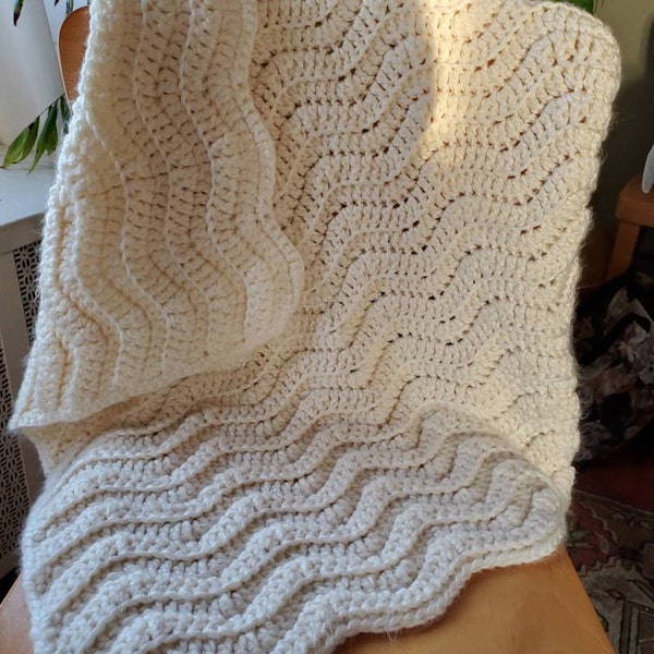 CROCHET PATTERN ⨯ Blanket, Throw, Wavy, Rippled, Afghan ⨯ the Lanmè - Etsy