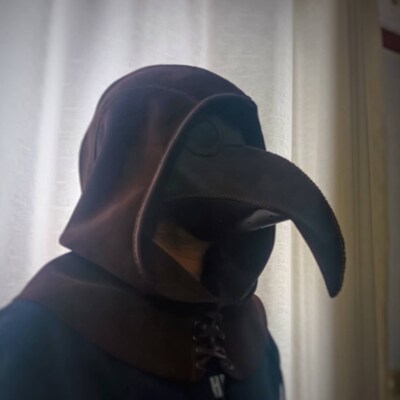 Non-fogging Lenses Plague Doctor Mask Bird Skull Leather Black ...