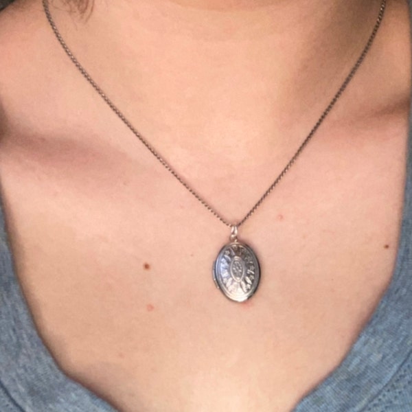 LAST ONE Blue Poppy Locket, Aqua Turquoise Locket, Floral Brass Art ...