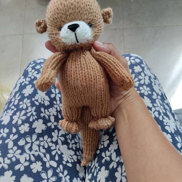 OTTER Knitting Pattern PDF, Easy Sea Otter Stuffed Knitted Animal, Flat ...