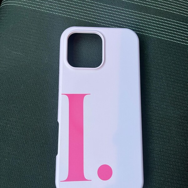 Personalised Large Initial Phone Case for iPhone 16 15 14 13 12 11 Pro ...