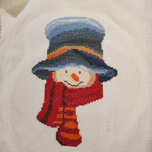 Smiling Snowman Cross Stitch Pattern | Winter Holiday Decor (PDF ...