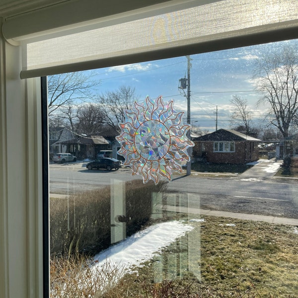 Sun Shaped Suncatcher, Window Sticker, Rainbow Maker, Static Cling ...